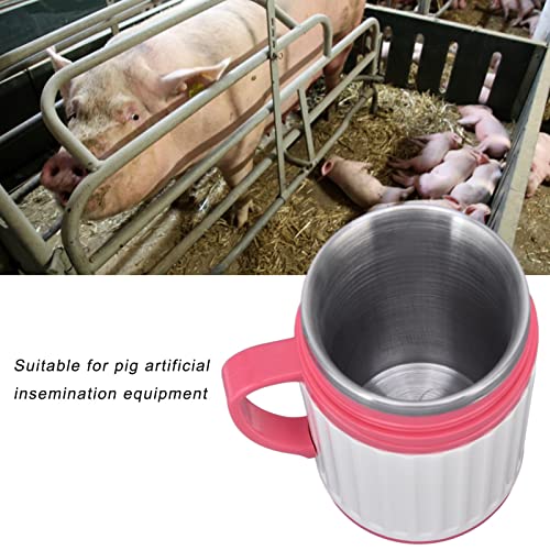 Pig Semen Collection Cup, Stainless Steel Pig Semen Thermos Cup Artificial Insemination Equipment for Livestock