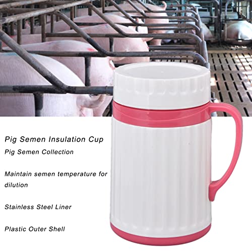 Pig Semen Collection Cup, Stainless Steel Pig Semen Thermos Cup Artificial Insemination Equipment for Livestock