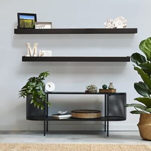 InPlace 72 in W x 8.50 in D x 2.75 in H Black Floating Bracket Shelf with Edge (9603018E)