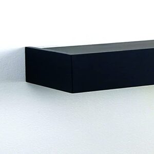 InPlace 72 in W x 8.50 in D x 2.75 in H Black Floating Bracket Shelf with Edge (9603018E)