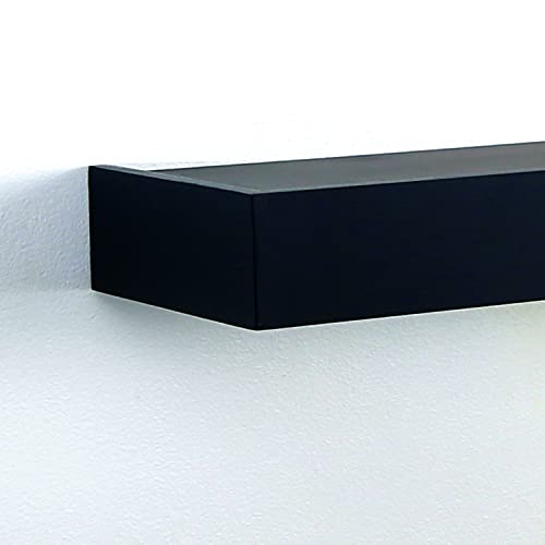 InPlace 72 in W x 8.50 in D x 2.75 in H Black Floating Bracket Shelf with Edge (9603018E)