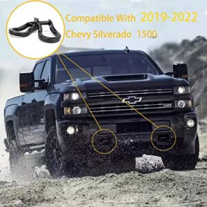 WEILEITE Front Bumper Tow Hook Shackles Chevy Silverado 1500 2019 2020 2021 2022 Replace 84195908(2Pcs,Black)