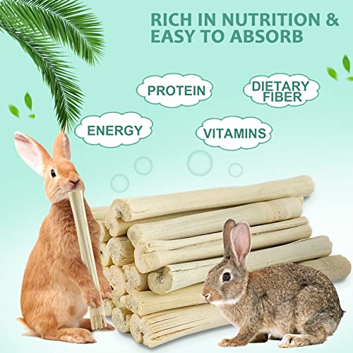 Small Pet 0.66lb Bunny Molar Toys, Sweet Bamboo Sticks Chew Snacks, Natural Snacks Teeth Grinding for Bunnies Chinchillas Hamsters Guinea Pigs and Other Small Pets 300g