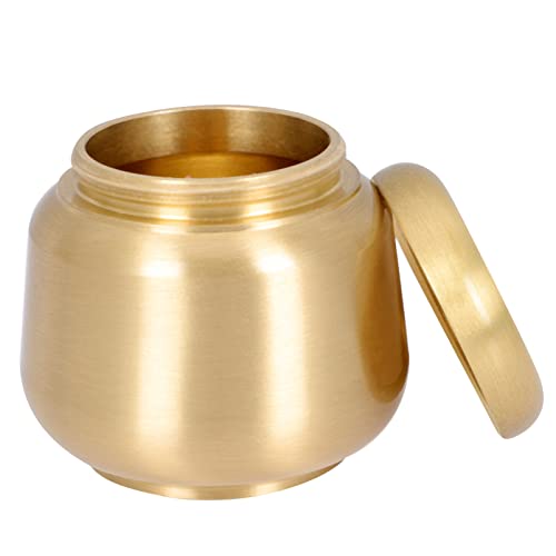 Cabilock MINI Metal Tea Canister Golden Tea Containers Loose Leaf Round Jar Sealing Storage Container for Loose Tea, Coffee, Candy, and Spices 1.8X1.6 inch