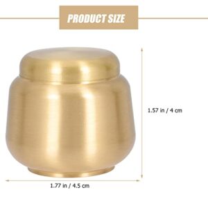 Cabilock MINI Metal Tea Canister Golden Tea Containers Loose Leaf Round Jar Sealing Storage Container for Loose Tea, Coffee, Candy, and Spices 1.8X1.6 inch