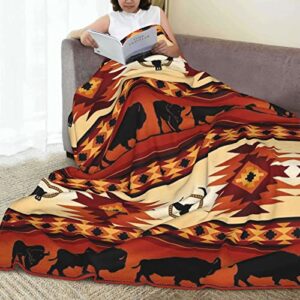 Western Aztec Ultra-Soft Flannel Fleece Blanket Art Print Throw for Couch/Living Room/Warm Winter Cozy Plush Throw Blankets for Adults Or Kids