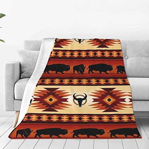 Western Aztec Ultra-Soft Flannel Fleece Blanket Art Print Throw for Couch/Living Room/Warm Winter Cozy Plush Throw Blankets for Adults Or Kids