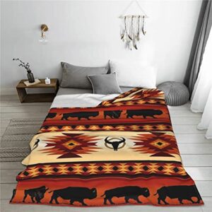 Western Aztec Ultra-Soft Flannel Fleece Blanket Art Print Throw for Couch/Living Room/Warm Winter Cozy Plush Throw Blankets for Adults Or Kids