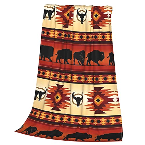 Western Aztec Ultra-Soft Flannel Fleece Blanket Art Print Throw for Couch/Living Room/Warm Winter Cozy Plush Throw Blankets for Adults Or Kids