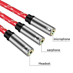 3.5mm Splitter Microphone and Audio Cable 1FT, sikaite 3.5mm Headphone Splitter 1 to 3-Way 3.5mm (1 / 8 inch) trrs Male to 3-Hole Female Cable, 3.5mm trrs 1 to 3-Way Splitter Cable