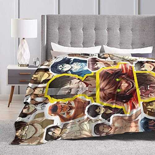 Blanket Eren Yeager Soft and Comfortable Warm Fleece Blanket for Sofa,Office Bed car Camp Couch Cozy Plush Throw Blankets Beach Blankets