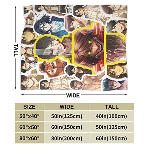 Blanket Eren Yeager Soft and Comfortable Warm Fleece Blanket for Sofa,Office Bed car Camp Couch Cozy Plush Throw Blankets Beach Blankets