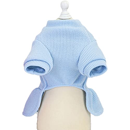 Jecikelon Cute Dog Sweater Dresses Warm Puppy Winter Skirt Doggie Knitted Clothes Pet Dress for Small Medium Dogs (Blue1, Medium)