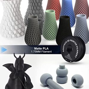 Geeetech Matte PLA Filament 1.75mm,3D Printer Consumables,Printing Materials Dimensional Accuracy +/- 0.03 mm,1kg Spool (2.2lbs),Fit Most FDM Printer,Matte Black