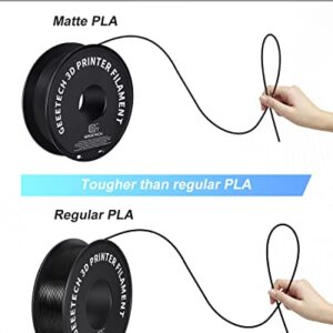 Geeetech Matte PLA Filament 1.75mm,3D Printer Consumables,Printing Materials Dimensional Accuracy +/- 0.03 mm,1kg Spool (2.2lbs),Fit Most FDM Printer,Matte Black