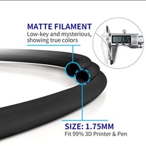 Geeetech Matte PLA Filament 1.75mm,3D Printer Consumables,Printing Materials Dimensional Accuracy +/- 0.03 mm,1kg Spool (2.2lbs),Fit Most FDM Printer,Matte Black