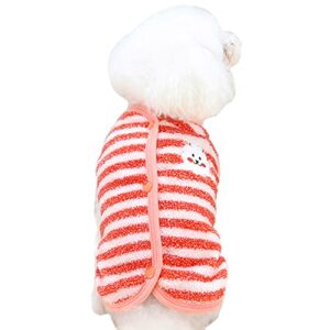 jecikelon cute puppy sweater warm dog winter clothing doggie cotton clothes with pocket pet stripes sweater for small dogs (red1, small)