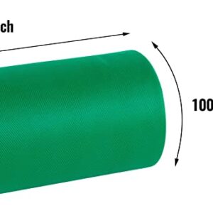 Joycrosso Tulle Fabric Rolls 6 Inch 100 Yards (300 feet) Organza Tulle Polyester Netting Spool for Wedding Decorations Gift Baby Shower Crafts DIY Tutu Skirt-Soft & Drape (Emerald)