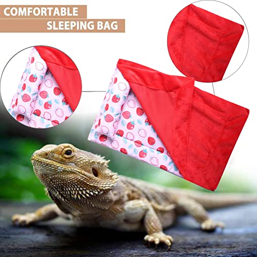 Floralby 1 Set Small Animal Bed Hand Washable Bite Bearded Dragon Small Animal Nest Bed Cage Accessories Strawberry