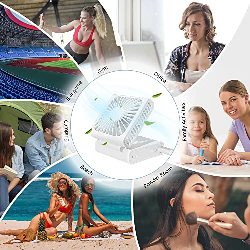 Weijz Portable Handheld Fan,Portable Mini Fan, Foldable Small Fan, Mini Handheld Fan, Mini Fan Handheld, Portable Travel Fan Women(white)