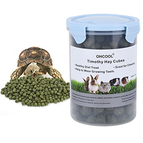 OHCOOL Timothy Hay Cubes 6oz -100% Natural Timothy Hay Made for Rabbits Sulcata Tortoise Guinea Pig, 6 oz