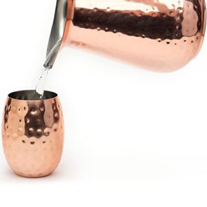 [Gift Set] Kitchen Science Copper Water Pitcher With Lid & Copper Tumblers (2 Tumblers)