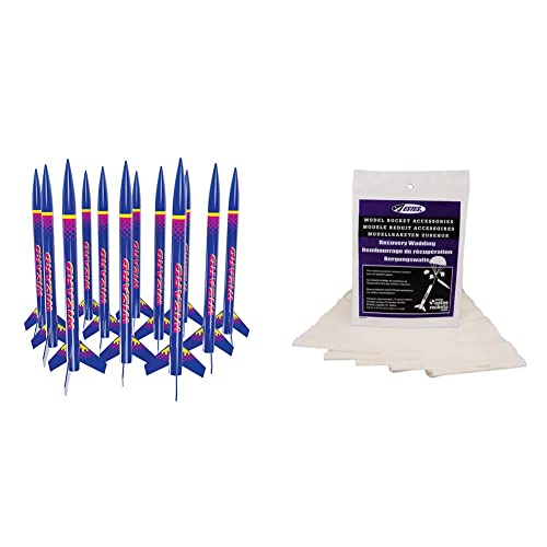 Estes - 1754 Wizard Flying Model Rocket Bulk Pack (Pack of 12) | Intermediate Rocket Kit | Step-by-Step Instructions | Science Education Kits & 302274 Recovery Wadding