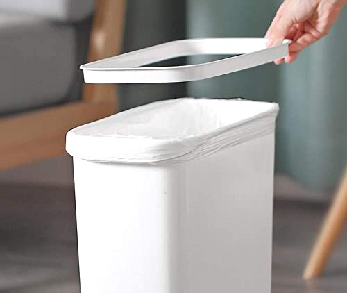 YINGying 2022Plastic Garbage Can with Handle Small Wastebasket Slim Garbage Can 5 Gallon Rectangular Trash Can for Kitchen, Bathroom, Bedroom, Home Office,Gray