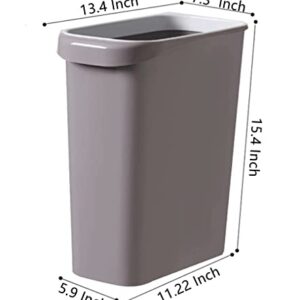 YINGying 2022Plastic Garbage Can with Handle Small Wastebasket Slim Garbage Can 5 Gallon Rectangular Trash Can for Kitchen, Bathroom, Bedroom, Home Office,Gray