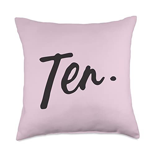 10 Years Old 10th Birthday Gifts For Girls Shop Kids Years Old Ten-10th Birthday Girls Age 10 Ten Throw Pillow, 18x18, Multicolor