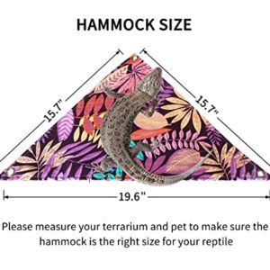 Bearded Dragon Hammock, Bearded Dragon Bed Lizard Lounger Soft Canvas Reptile Hammock for Reptile Habitat Lizard Reptile Tank Accessories (Purple, 15.7 ''x 15.7'' x 19.8'')