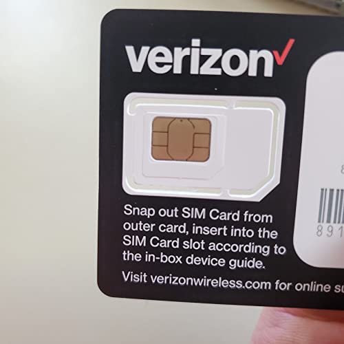 Verizon Wireless 5G & 4G LTE SIM Card Triple Cut All 3 Sizes (3-in-1), Nano/Micro/Standard Sizes (4FF / 3FF / 2FF) (BULKSIM5G-SA-A) Complete with SimBros Simkey Bundle. (1)