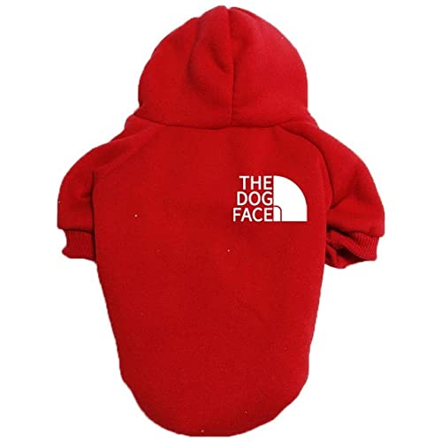 Dog Hoodie, Comfortable Soft Breathable Warm Dog Clothes, Outdoor Sports Dog Face Hoodie, for Small, Medium, and Large Dogs (X-Small, Red)