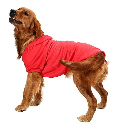 Dog Hoodie, Comfortable Soft Breathable Warm Dog Clothes, Outdoor Sports Dog Face Hoodie, for Small, Medium, and Large Dogs (X-Small, Red)