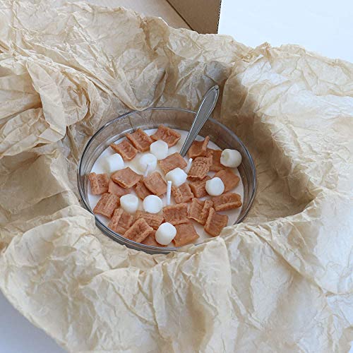 EXIGENT Cereal Bowl Candle Home Decor Metal Spoon Scented (Cinnamon)