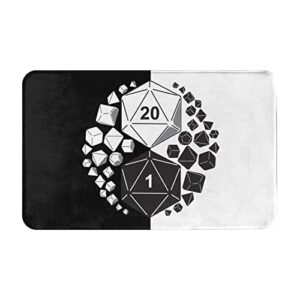 xydzqdlmmd dungeons and dragons yin yang floor mat rugs non-slip home decorate cover carpets absorbent dirt, white, 31.5x19.5in