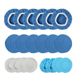 20 pcs 9-10 inches car polisher bonnet orbital buffer pads microfiber max baxer bonnet polishing bonnet buffing pad cover