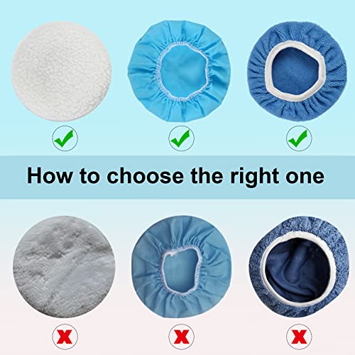 20 Pcs 9-10 Inches Car Polisher Bonnet Orbital Buffer Pads Microfiber Max Baxer Bonnet Polishing Bonnet Buffing Pad Cover