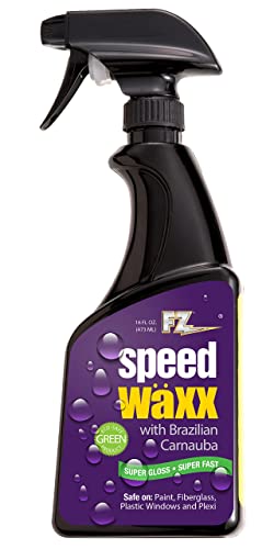 FZ Speed Waxx Quick Detailing Car Wax Spray for Fast Wipe Instant Detailer, Easy no Buff Wax for Streak Free Car Scratch Remover - No Smear Car Polisher, Car Detailing Kit, Great for Cars, Truck, Automobile, Motorcycle, Boat, RV, 16 oz