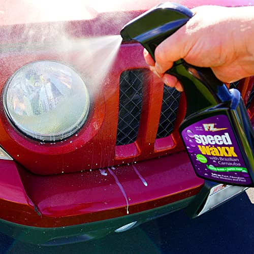 FZ Speed Waxx Quick Detailing Car Wax Spray for Fast Wipe Instant Detailer, Easy no Buff Wax for Streak Free Car Scratch Remover - No Smear Car Polisher, Car Detailing Kit, Great for Cars, Truck, Automobile, Motorcycle, Boat, RV, 16 oz