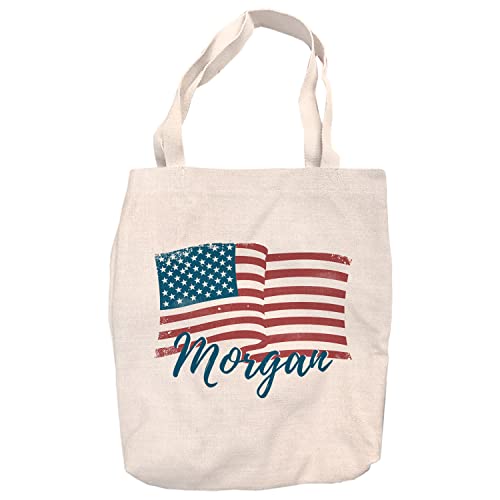 Pattern Pop - Personalized Patriotic Tote Bag - 4th of July and Memorial Day Pillows - Graphic Canvas Tote Bag - Tote Bag Personalized for You - Flag