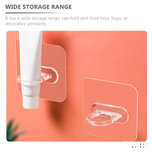 Zerodeko 20pcs Self Adhesive Wall Hook Spray Bottle Hanger Broom Mop Grippers Bathroom Storage Hanger for Umbrella Eyeglasses Towel Shower Sponge