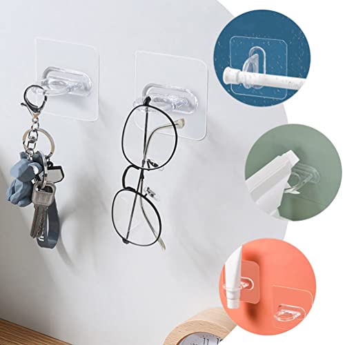 Zerodeko 20pcs Self Adhesive Wall Hook Spray Bottle Hanger Broom Mop Grippers Bathroom Storage Hanger for Umbrella Eyeglasses Towel Shower Sponge