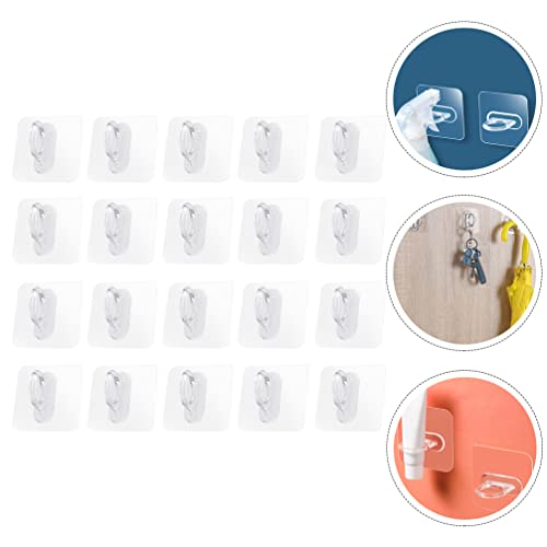 Zerodeko 20pcs Self Adhesive Wall Hook Spray Bottle Hanger Broom Mop Grippers Bathroom Storage Hanger for Umbrella Eyeglasses Towel Shower Sponge