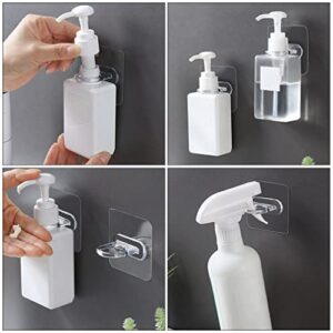 Zerodeko 20pcs Self Adhesive Wall Hook Spray Bottle Hanger Broom Mop Grippers Bathroom Storage Hanger for Umbrella Eyeglasses Towel Shower Sponge