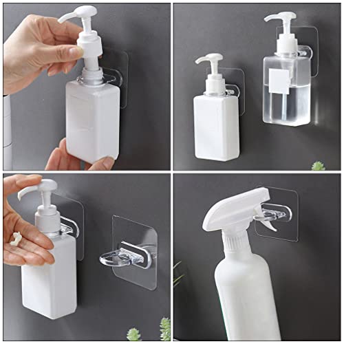 Zerodeko 20pcs Self Adhesive Wall Hook Spray Bottle Hanger Broom Mop Grippers Bathroom Storage Hanger for Umbrella Eyeglasses Towel Shower Sponge