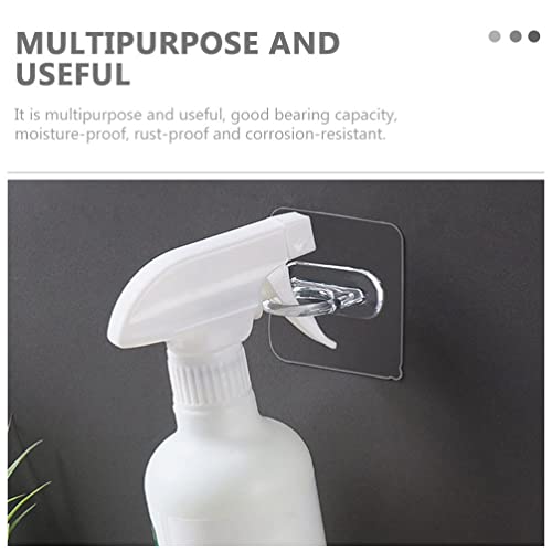 Zerodeko 20pcs Self Adhesive Wall Hook Spray Bottle Hanger Broom Mop Grippers Bathroom Storage Hanger for Umbrella Eyeglasses Towel Shower Sponge