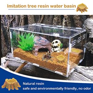 4 Pcs Spider Small Water Bowl, Mini Resin Dish for Tarantula Scorpion Millipede Spider Tiny Reptiles (Tree Root Shape)