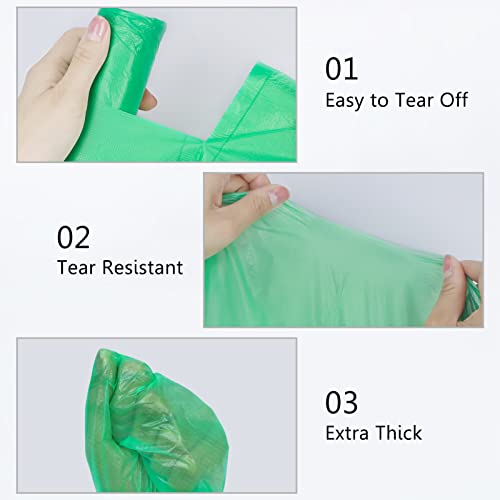 FYY Trash Bags, Garbage Bags, 100 Count 6 Gallon [Extra Thick][Leak Proof] Rubbish Bags Wastebasket Bin Liners for Home Office Trash Can Green