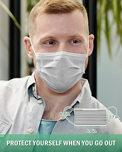 EG ECOGUARD Face Masks Disposable Made in USA, 4 Ply 5 Colored Masks Individually Wrapped Face Mask Breathable Comfortable Disposable Face Masks for Adults Men Women, 50 Pack